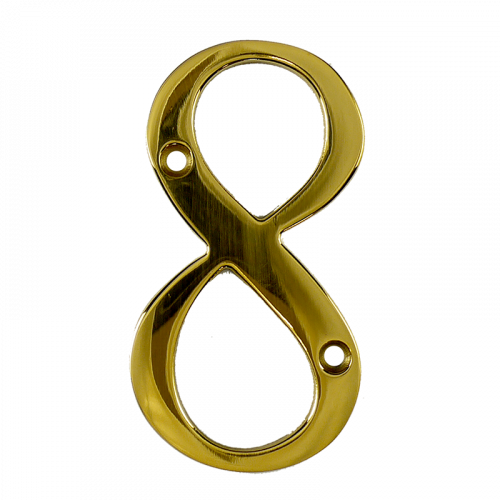 3'' PVD Gold Thin Screw Fix Number 8 Door Number