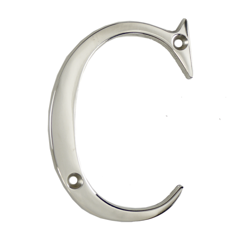 3'' Mirror Polished Thin Screw Fix Letter C Door Letter