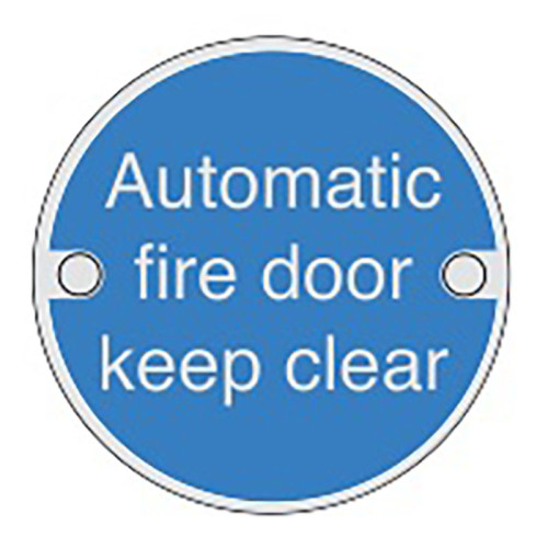 Intelligent Hardware Automatic Fire Door Keep Clear Sign - 75mm Door Sign