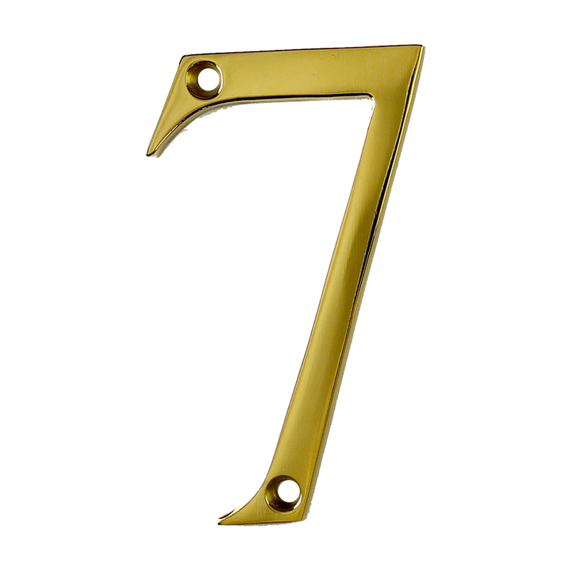 3'' PVD Gold Thin Screw Fix Number 7 Door Number