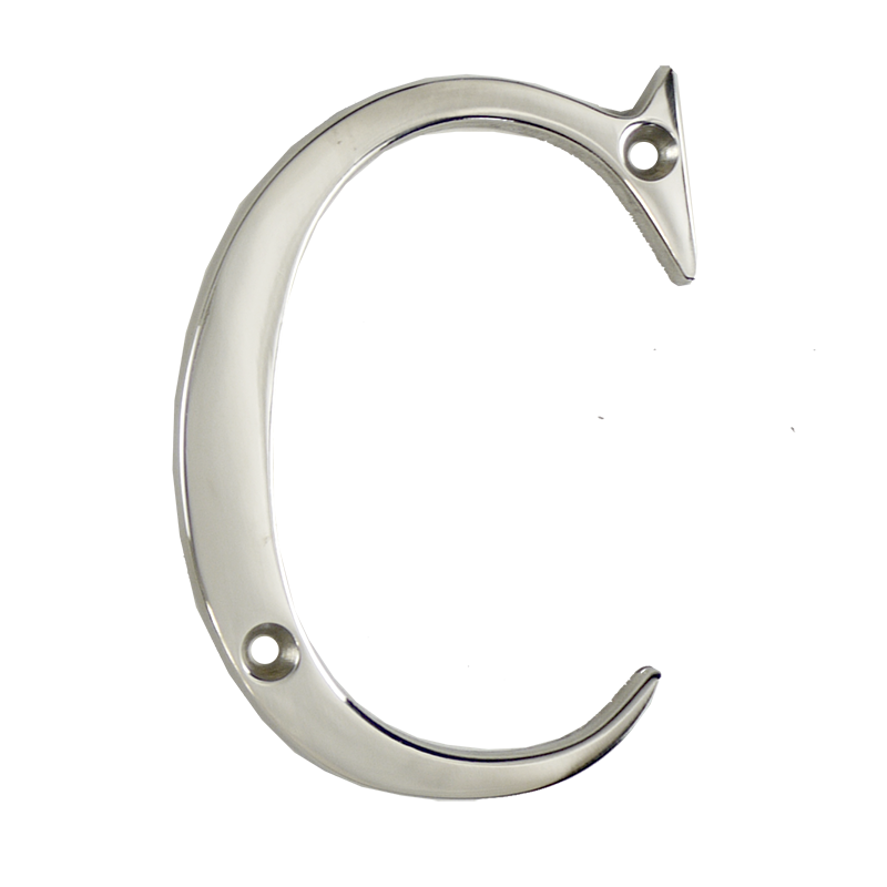 3'' Mirror Polished Thin Screw Fix Letter C Door Letter