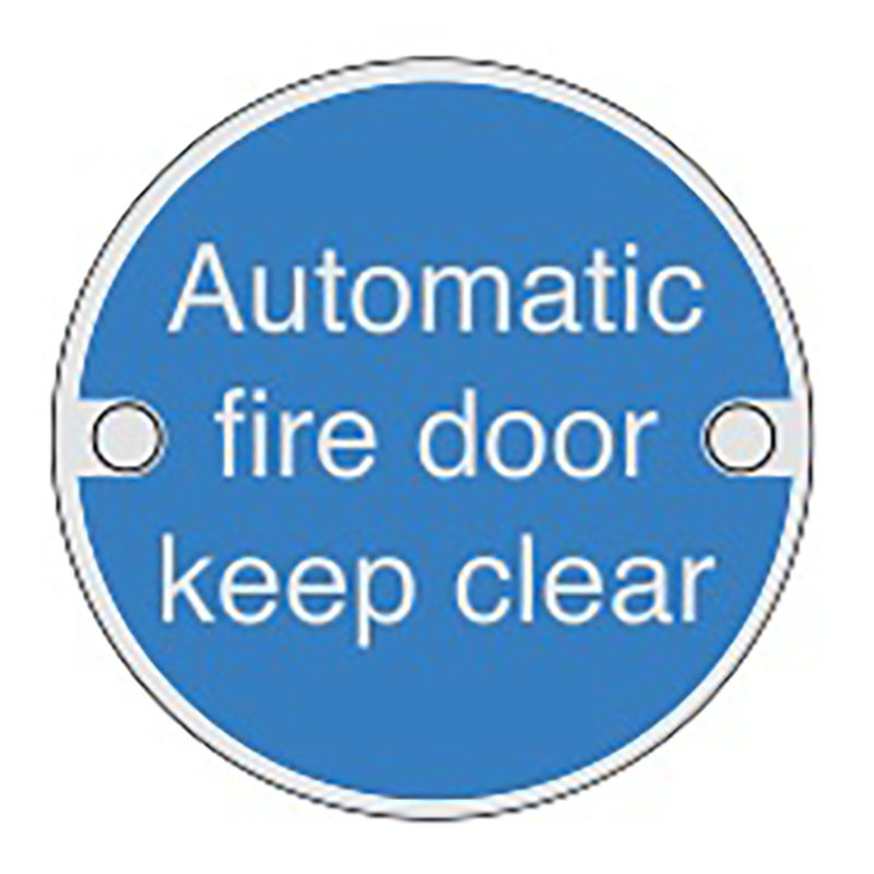 Intelligent Hardware Automatic Fire Door Keep Clear Sign - 75mm Door Sign
